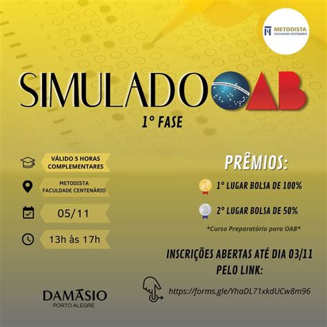 Curso De Direito Promove Simulado Da OAB 2022 2 Faculdade Metodista