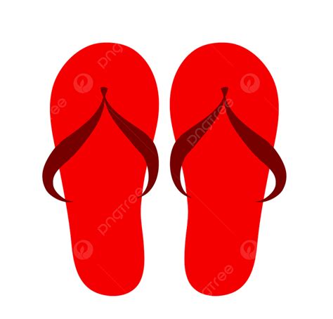 Beach Flip Flops Vector PNG Images Red Flip Flops Isolated Icon Design