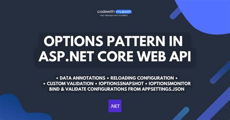 options pattern in asp core bind and validate configurations from appsettings json