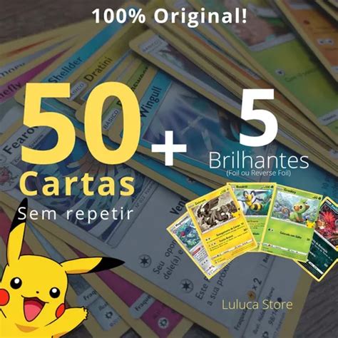 Lote Cole O Pok Mon Cartas Originais Brilhantes
