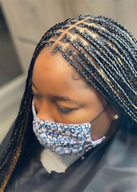 Knotless Medium Small Midback Box Braids Polished Braids