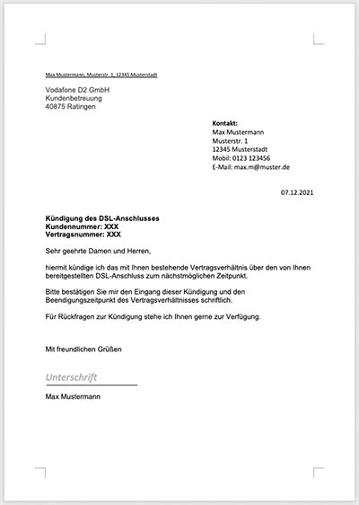 Vodafone kündigen leicht gemacht Wenig Aufwand großer Nutzen