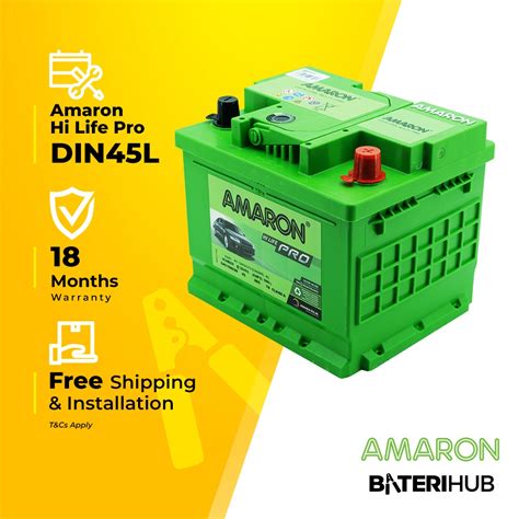 DIN45L LN1 Amaron Hi Life Pro Car Battery 45AH Toyota Altis 2019 FORD
