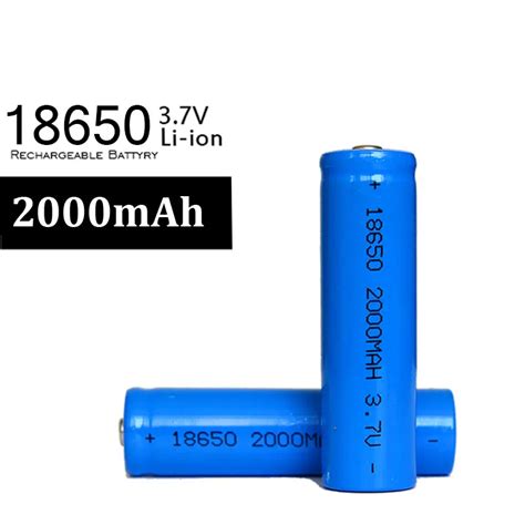 100pcs 18650 Rechargeable Battery 2000 MAh 3 7V Lithium Li Ion