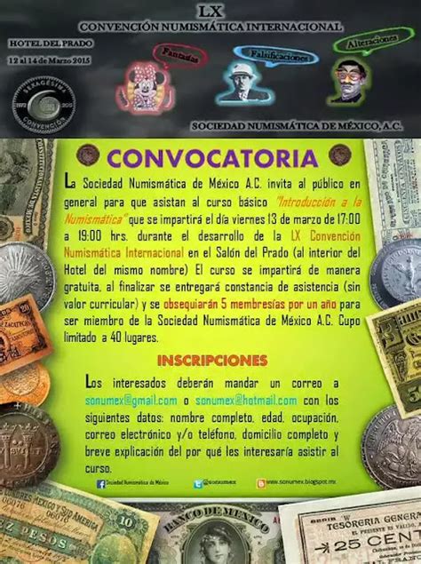 Curso de numismática en México Billetes y Monedas Mundiales
