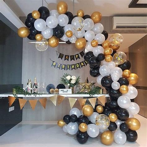 Diy Black Gold Balloon Garland Arch Kit For 30th 40th Birthday Etsy