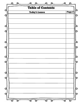 Free Printable Table Of Contents FREE PRINTABLE TEMPLATES
