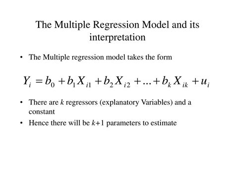 PPT The Multiple Regression Model And Its Interpretation PowerPoint