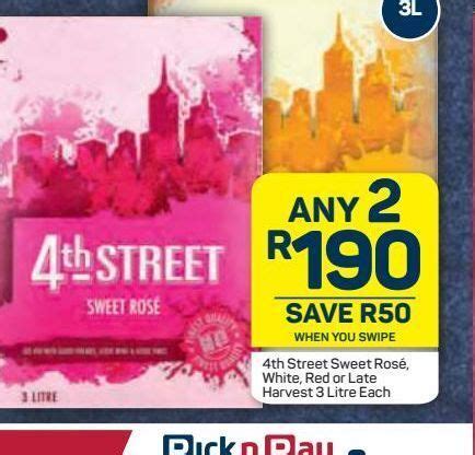 4th Street Wine 2 Offer At Pick N Pay Liquor