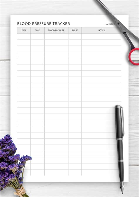 Free Printable Blood Pressure Tracker
