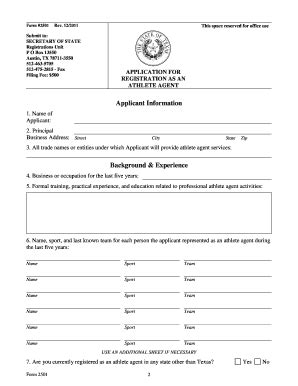 Fillable Online Webservices Sos State Tx Form 2501 General Information