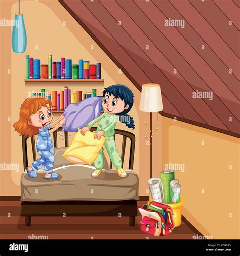 Deux Filles Jouent Banque D Images Vectorielles Alamy