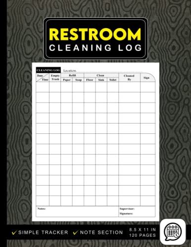 Restroom Cleaning Log Bathroom Cleaning Checklist Record Book To Keep