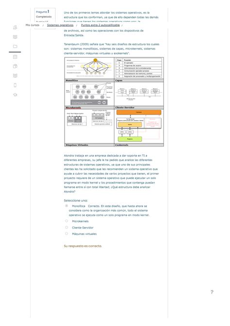 Puntos extra 2 autocalificable Revisión del intento sistemas operativos