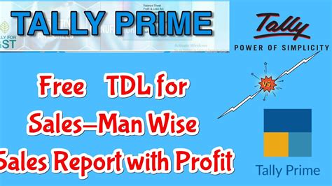 Free TDL For Sales Man Wise Sales Report Tally TDL New Tally Prime
