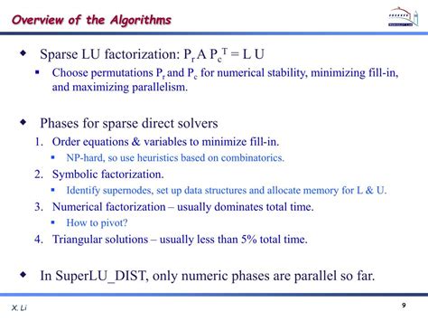 ppt superlu sparse direct solver powerpoint presentation free download id 4632025
