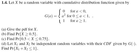 solved let x be a random variable with cumulative
