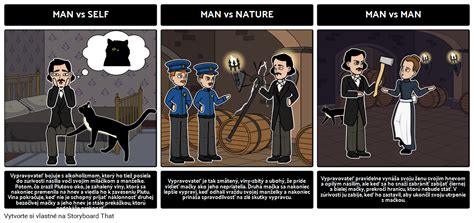 Literárny Konflikt v Čiernej Mačke Storyboard by sk examples