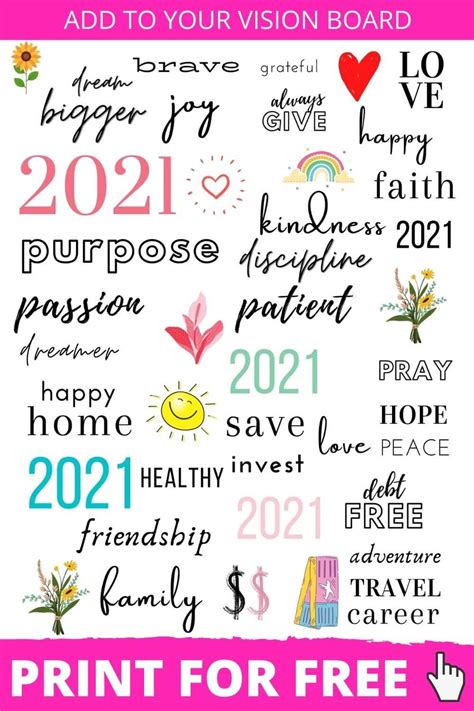 Beautiful Inspiring Vision Board Printables Artofit