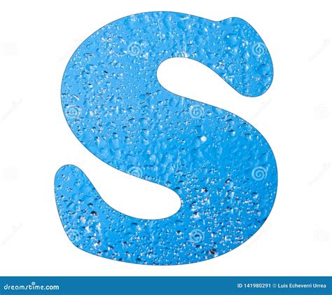 La Letra S Agua Azul Cae El Fondo Blanco Stock de ilustración