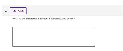 SOLVED DETAILS What Is The Difference Between Sequence And Series