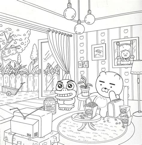 카카오 프렌즈 색칠 공부 도안 모음 무료 다운로드 And 책 구매하기 색칠책 일러스트레이션 색칠 활동 북아트 색칠 활동 다채로운 그림