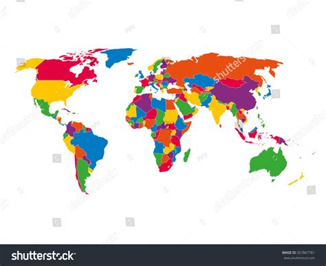 Colorful Map Of The World