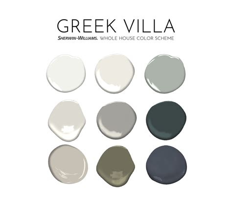 Greek Villa Sherwin Williams Paint Palette Neutral Lake House Etsy