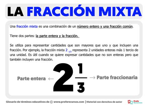 Qué es una Fracción Mixta Definición