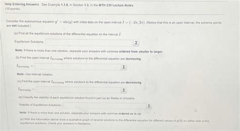 solved help entering answers see example 1 3 6 in section