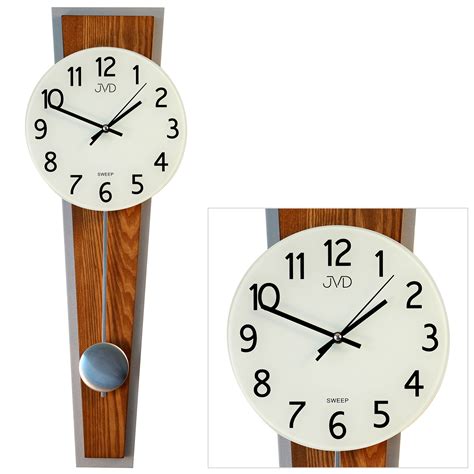 Schmuckhandel Quarz Wanduhr mit Pendel Holzrückwand silberfarben