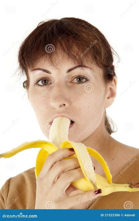 Woman Eating Banana Stock Photo Image Of Happiness Adult 21522386
