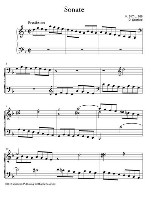 Sonate en ré mineur K 517 Piano Domenico Scarlatti EAN13