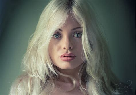 Tapety twarz kobiety Model portret blond Proste tło długie
