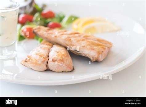 Mackerel Fish Steak Stock Photo Alamy