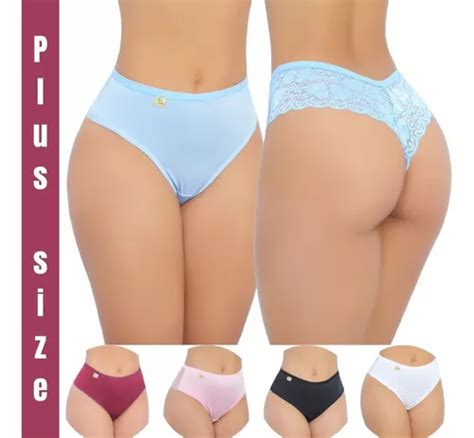 Kit 5 Calcinha Renda Fio Dental Plus Size Leny MercadoLivre