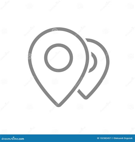 Linha cone Do Ponteiro Do Mapa Símbolo E Sinal Do Pino Do Lugar