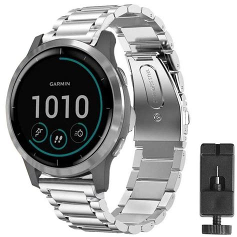 Armband rostfritt stål GARMIN VivoActive 4S Silver Elgiganten