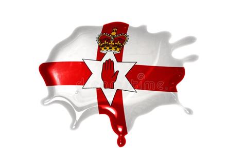 Mancha Blanca Negra Con La Bandera Nacional De Irlanda Del Norte Stock