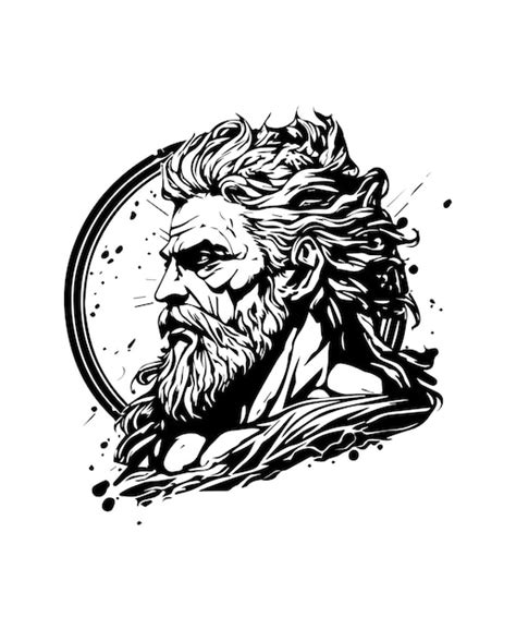 O vetor de ilustração do deus grego zeus Vetor Premium