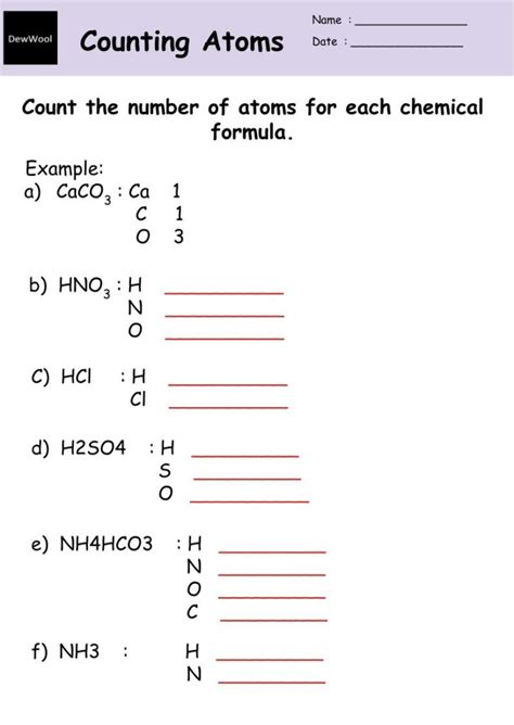 How To Count Atoms Worksheets