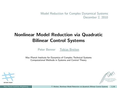 nonlinear model reduction via quadratic bilinear control systems