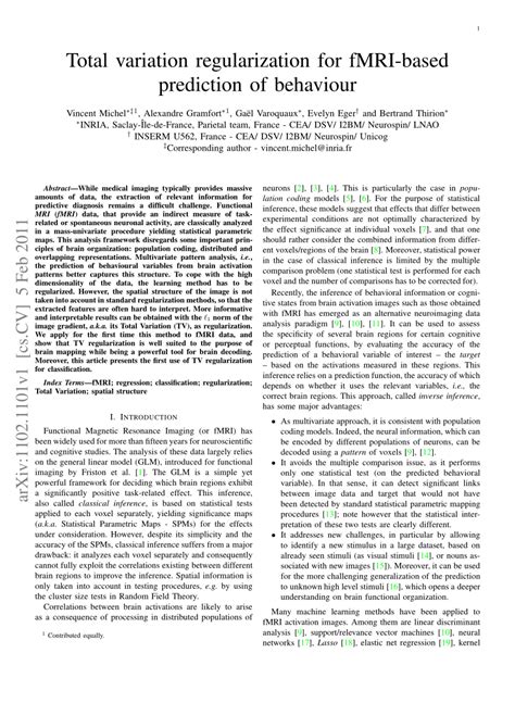 pdf total variation regularization for fmri based prediction of behavior