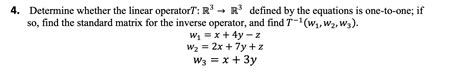 solved determine whether the linear operator t r3→r3 defined