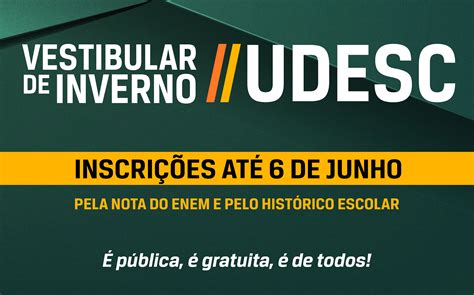 Notícia Vestibular de Inverno 2022 da Udesc receberá inscrições até