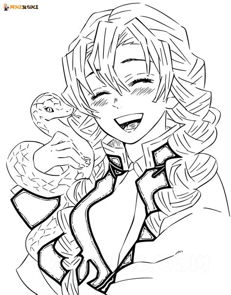 Mitsuri Kanroji Kimetsu No Yaiba Coloring Pages Mitsuri Kanroji