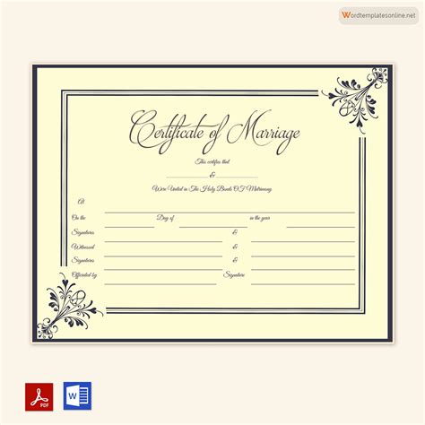 65 Free Marriage Certificate Templates Word PDF Editable
