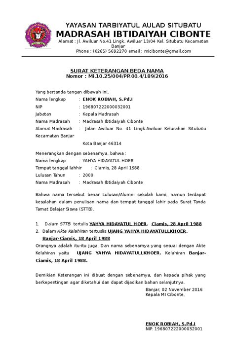 Detail Contoh Surat Pernyataan Nama Yang Benar Koleksi Nomer 34