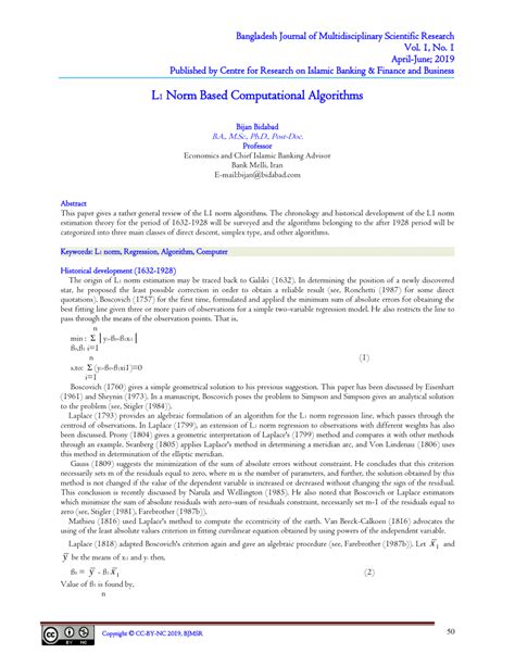 pdf l1 norm based computational algorithms