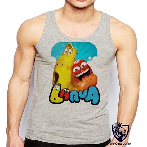 Emporio Dutra Camiseta Regata adulto ou infantil Larvas engraçadas